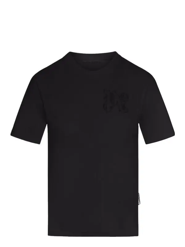 Palm Angels Monogram Embroidered Crewneck T-shirt - Black