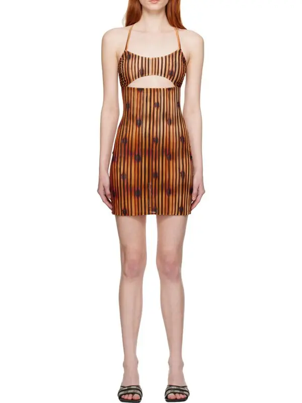 MISBHV Grunge Cut Out Strappy Mini Dress - Nude