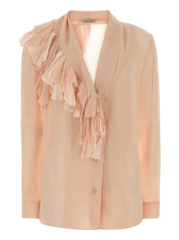 Alberta Ferretti Ruffled Georgette Blouse - Pink