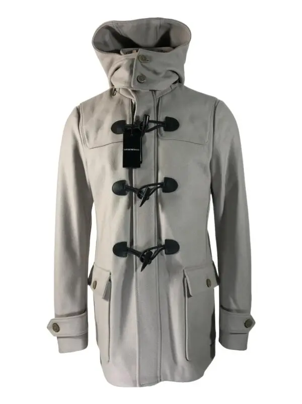 Emporio Armani Logo Duffle Coat - Gray