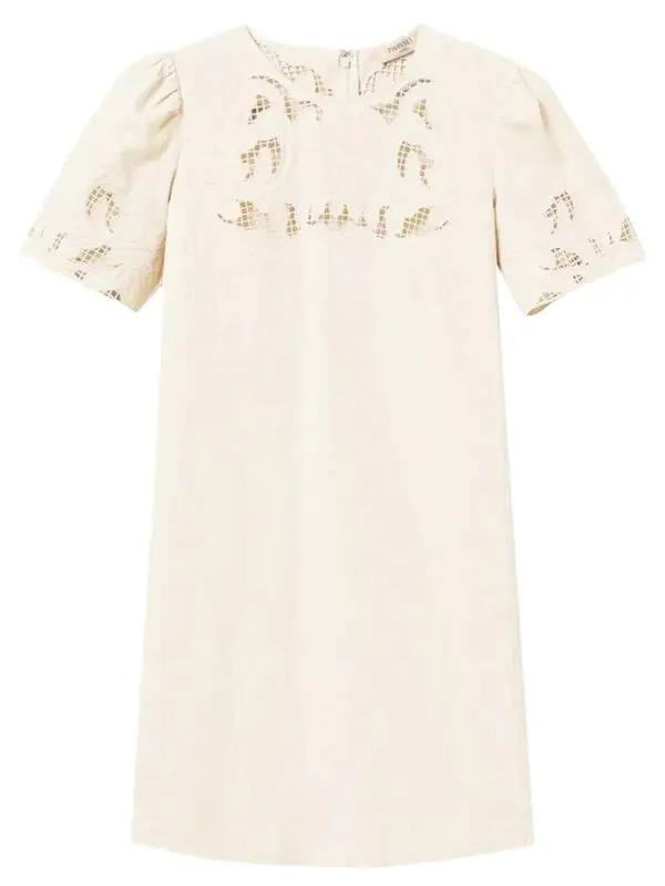 TWINSET Embroidered Mini Dress - White