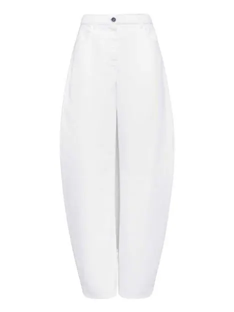 Alaïa Rounded Wide-leg Jeans - White