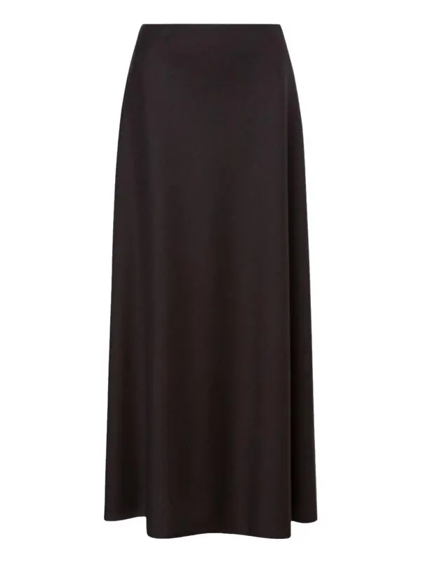 Alberta Ferretti High Waist Pleated Midi Skirt - Black