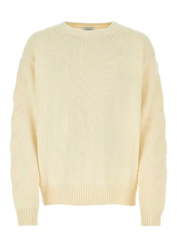 Off-White Crewneck Knitted Jumper - Nude