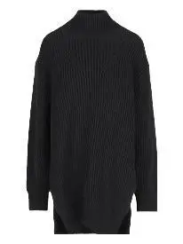 JIL SANDER Roll Neck Knitted Jumper - Black