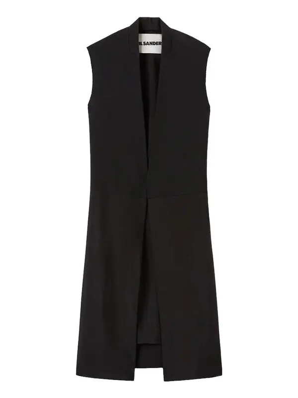 JIL SANDER Sleeveless Tailored Vest - Black
