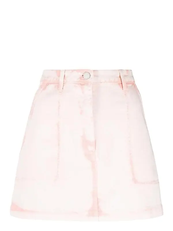 Alberta Ferretti Pink Denim Miniskirt - White