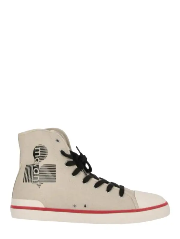 Isabel Marant Étoile High Top Lace Up Canvas Sneakers - Nude