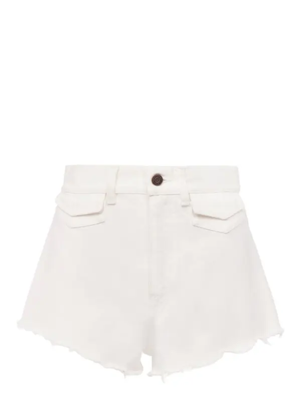 Chloé Frayed Edge Denim Shorts - White