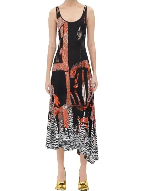 Bottega Veneta Sleeveless Patterned Dress - Black