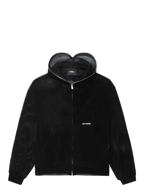 We11Done Embellished Tulle Jacket With Hood - Black