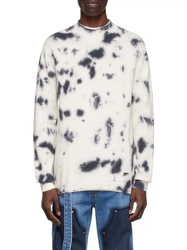 We11Done Tie-dye Knit Pullover - White