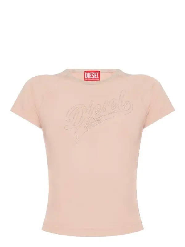 DIESEL® Rhinestone Logo T-shirt - Pink
