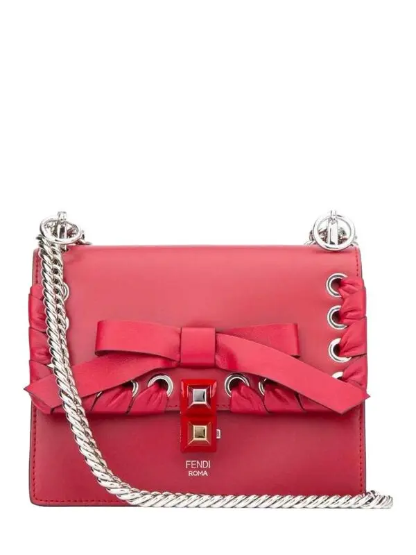 Fendi Kan I Bowknot Calfskin Shoulder Bag - Red