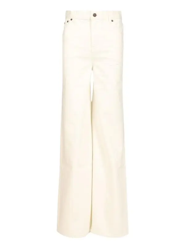 Chloé Logo Patch Wide-leg Jeans - White
