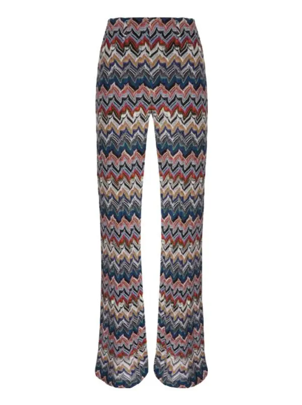 Missoni Zigzag Wide-leg Trousers - Gray