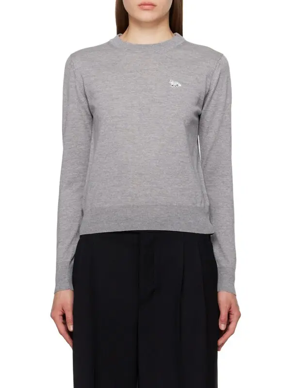 Maison Kitsuné Baby Fox Patch Crewneck Jumper - Gray