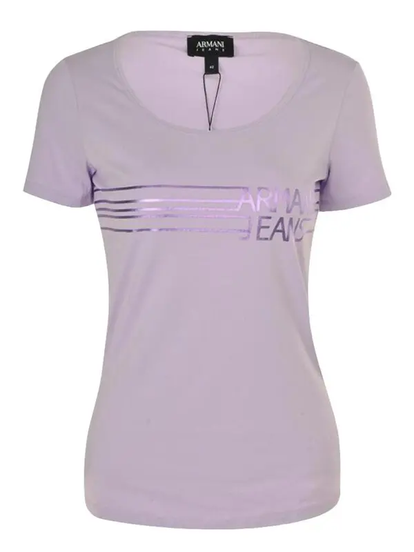 Emporio Armani Logo Printed T-shirt - Purple