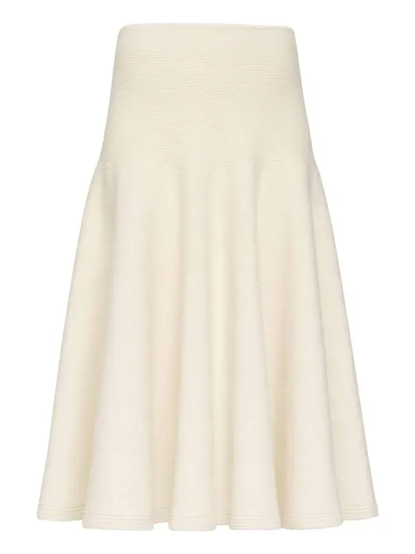 Alaïa Knit Flare Skirt - White