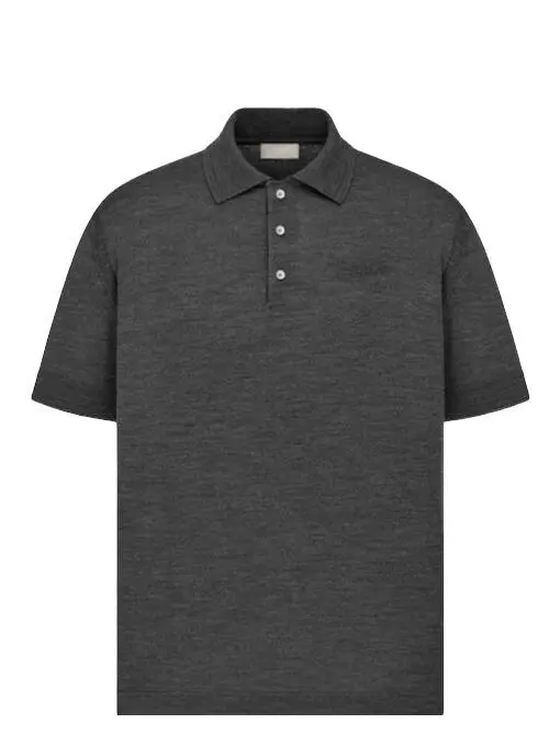 Dior Short-sleeved Wool Polo Shirt - Grey