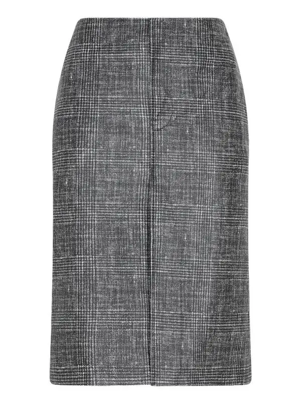 Bottega Veneta Printed Leather Midi Skirt - Gray