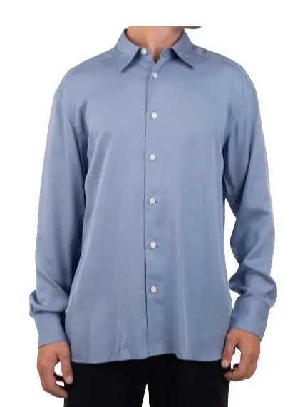 Hugo Boss Lapel Long Sleeve Shirt - Blue
