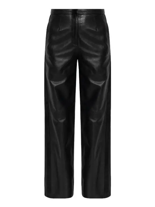 IRO PARIS Straight Leather Pants - Black