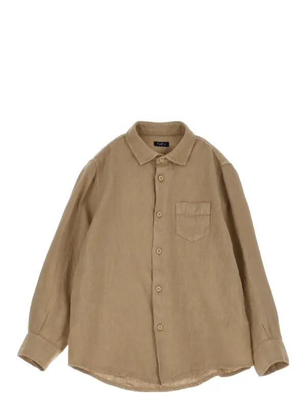 IL GUFO Long-sleeved Shirt With Pocket - Brown