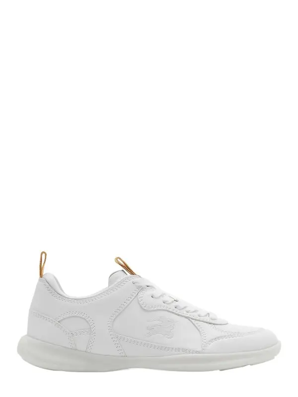 Burberry Lace-up Sneakers With Equestrian Knight Logo - Optic White