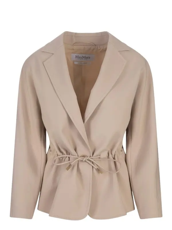 Max Mara Long-sleeved Drawstring Jacket - Nude
