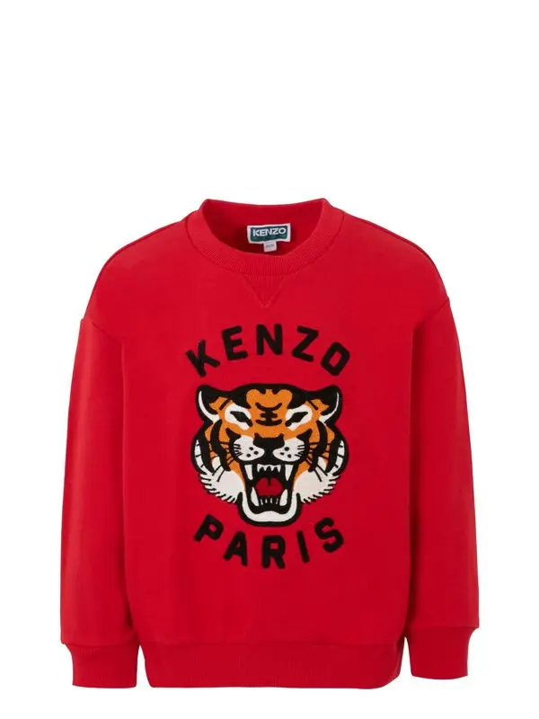 Kenzo Tiger Embroidered Crewneck Sweatshirt - Red