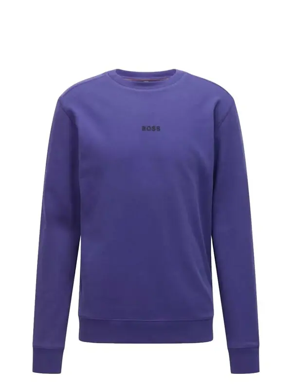 Hugo Boss Long-sleeved Hoodie With Logo - Blue