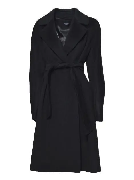 Max Mara Corte Belted Long-sleeved Coat - Black