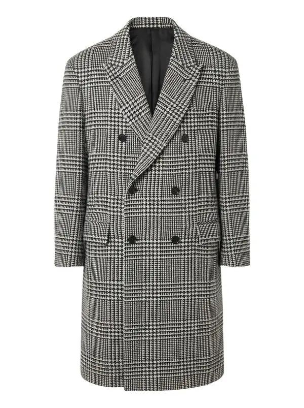 Gucci Double-breasted Prince Of Wales Wool Coat - White And Black