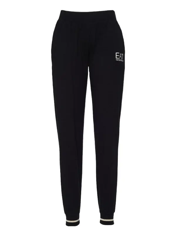 EA7 Logo-print Tapered Track Pants - Black