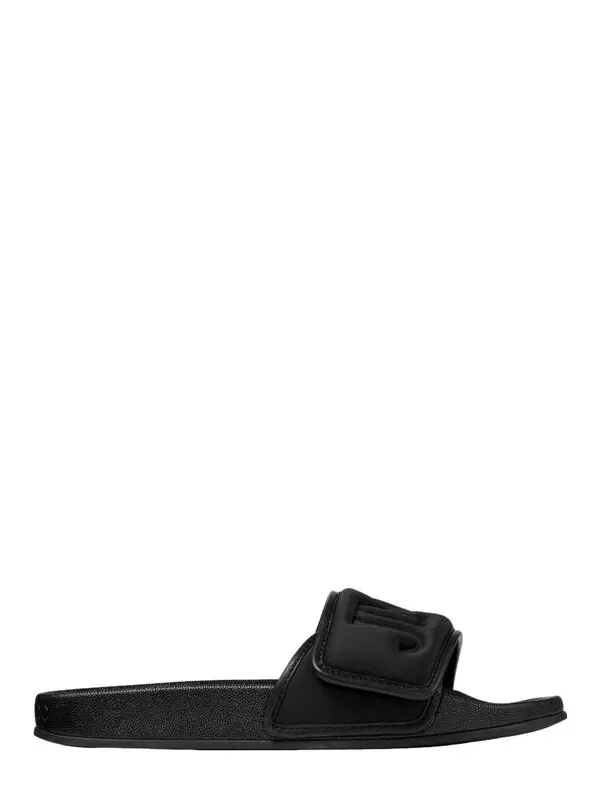 JIMMY CHOO Open-toe Slides With Adjustable Strap - Black