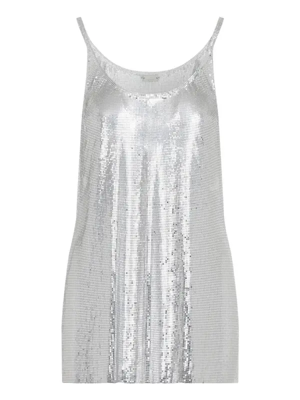 Rabanne Embellished Sleeveless Top - Silver
