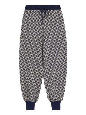 Valentino Garavani All-over Logo Jacquard Drawstring Pants - Cream/navy