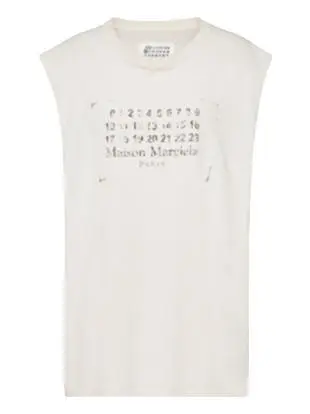 MAISON MARGIELA Sleeveless Crewneck Top - Cream