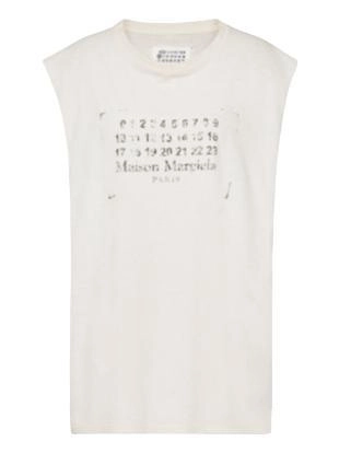 MAISON MARGIELA Sleeveless Crewneck Top - Cream