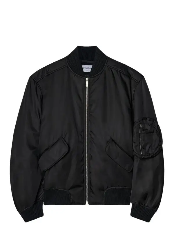 Off-White Band-collared Zip-up Bomber Jacket - Black