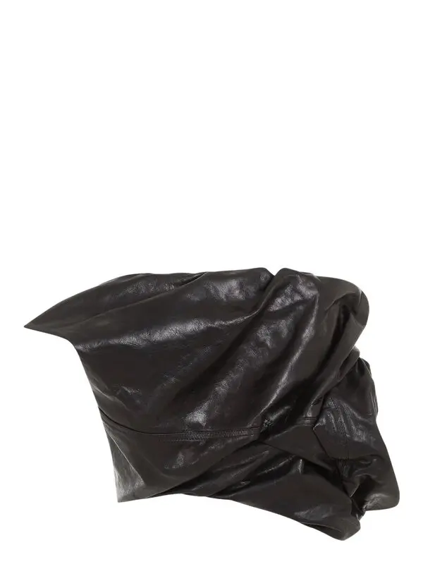 Rick Owens Draped Bustier Leather Top - Black