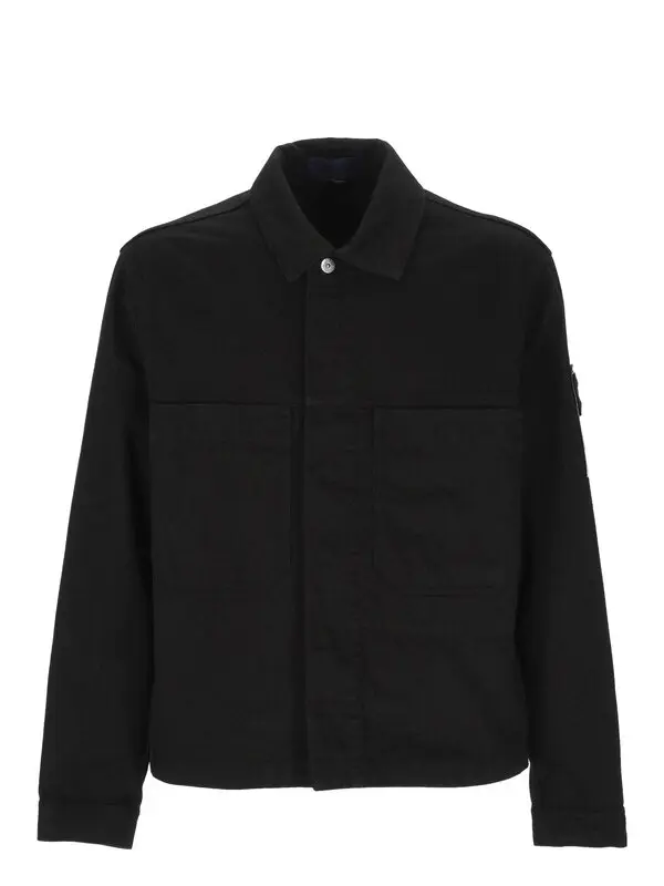 Stone Island Button Detailed Denim Jacket - Black