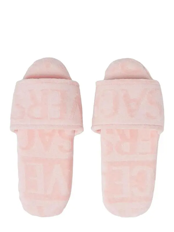 Versace Terry Logo Detailed Slip-on Slippers - Pink