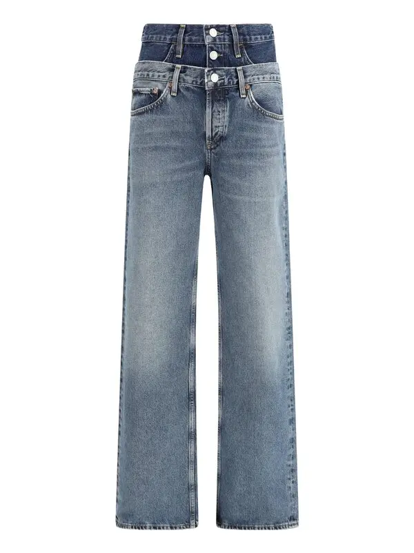 AGOLDE Elson Double-waisted Jeans - Blue