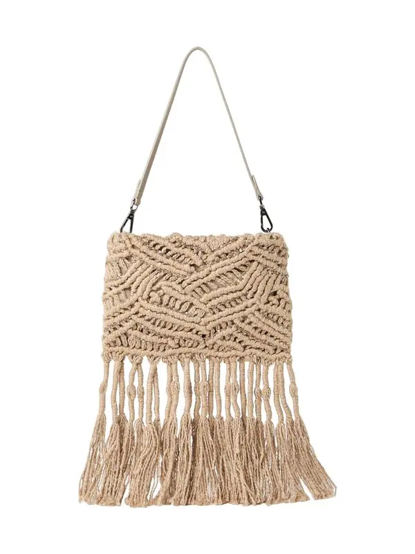 Brunello Cucinelli Woven Shoulder Bag - Beige