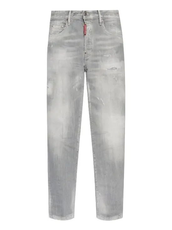 Dsquared2 Skater Distressed Skinny Jeans - Grey
