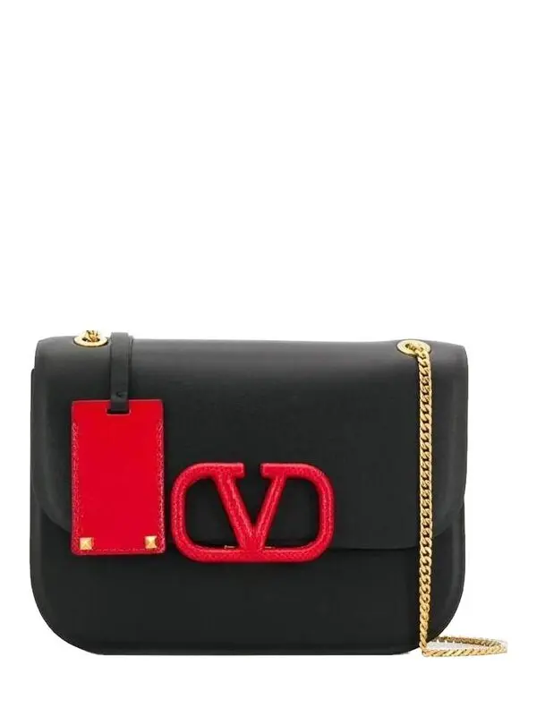 Valentino Garavani Vlogo Chain Shoulder Bag - Black