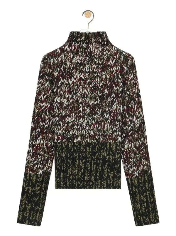 Loewe Long Sleeve Top With Anagram Embroidery - Black