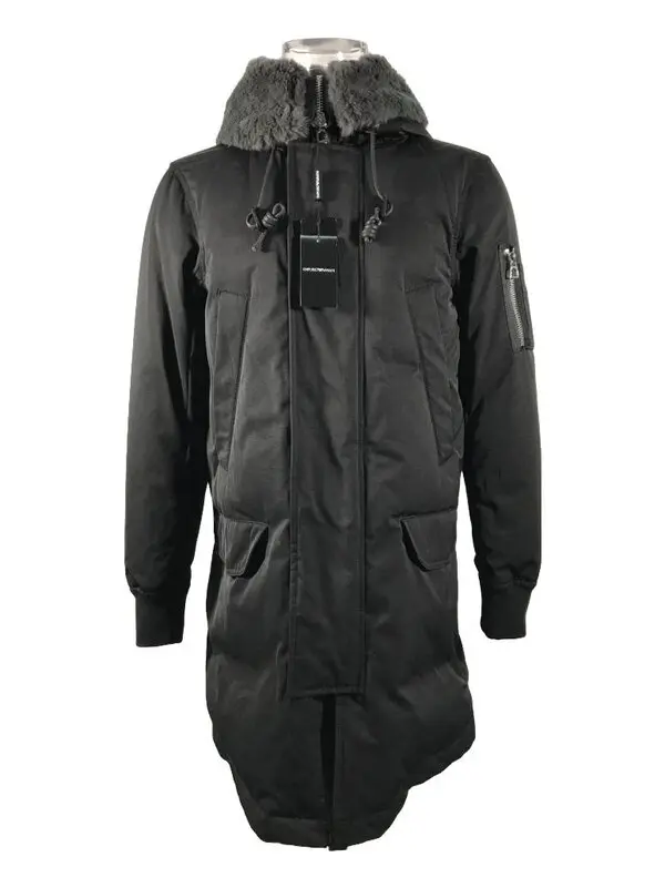 Emporio Armani Logo Down Jacket - Black
